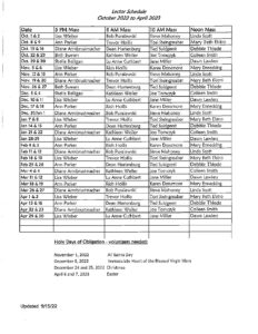 Lector Schedule 2023 • St. Joseph Catholic Church