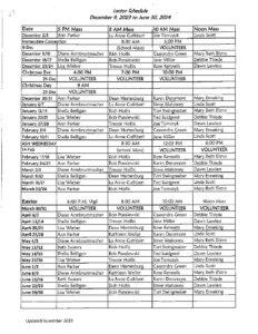 Lector Schedule Dec 2023 to June 2024 • St. Joseph Catholic Church
